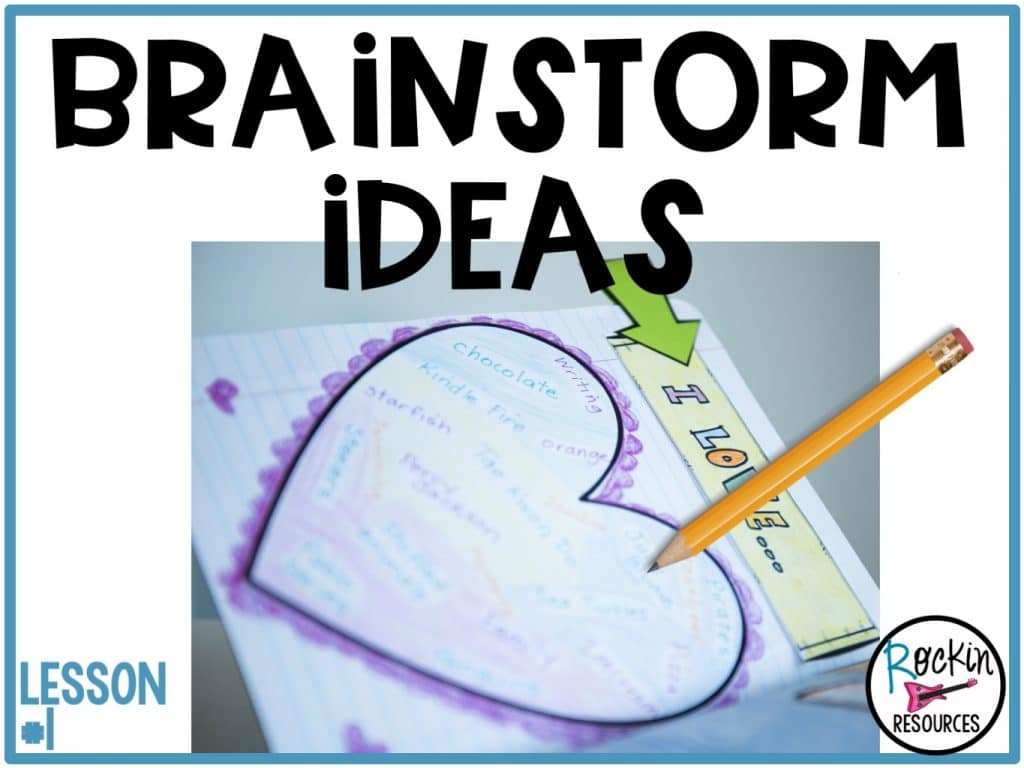 Writing Mini Lesson 1- Brainstorming for Interactive Notebooks - Rockin ...
