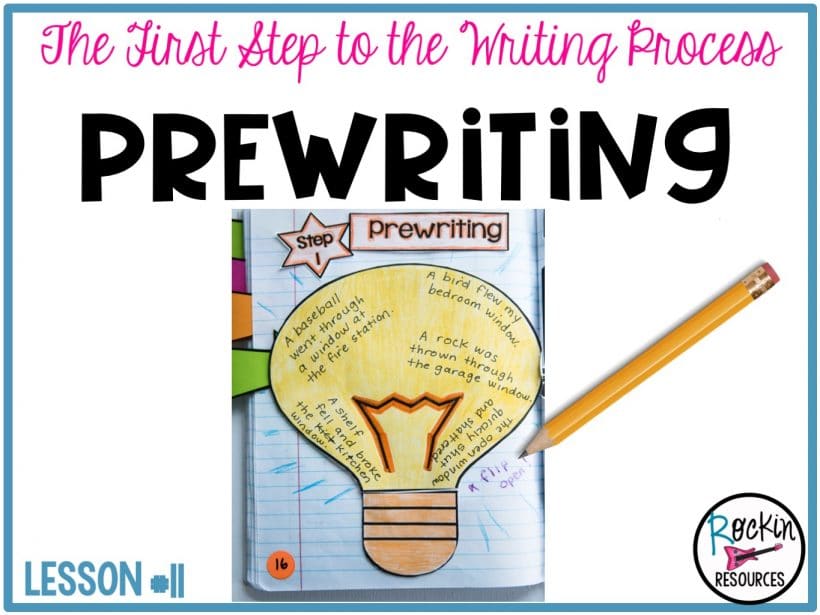 Writing Mini Lesson #11- Prewriting for Narrative Essay - Rockin Resources