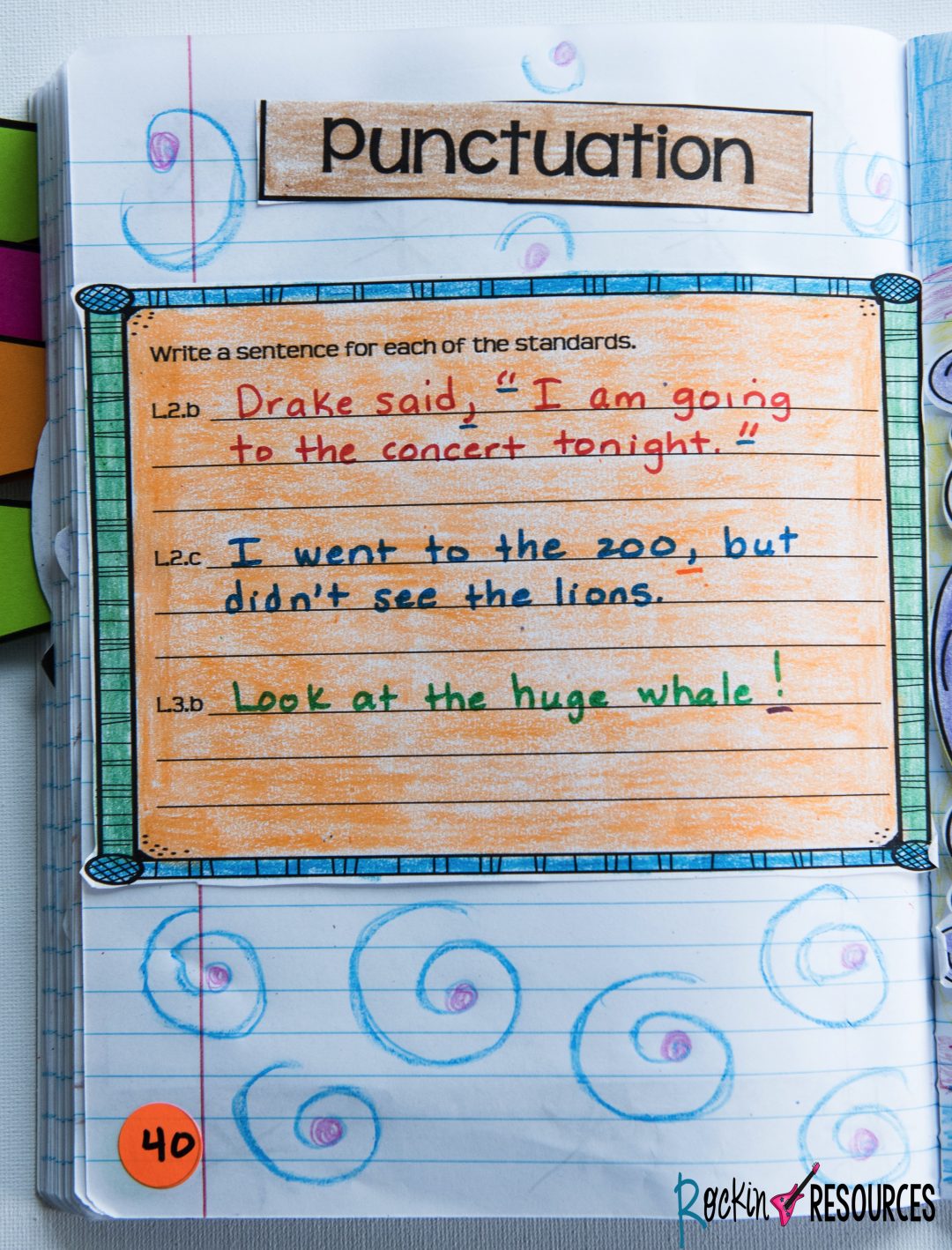 Writing Mini Lesson #35 on Punctuation - Rockin Resources
