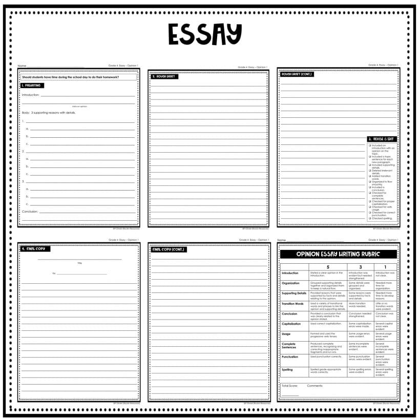 4th Grade Writing Prompts for Paragraph and Essay Writing - Rockin ...
