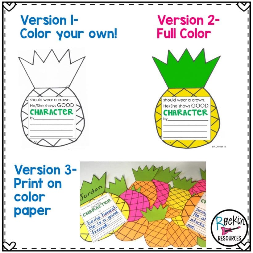 Pineapple Door Decor for Character Education - Rockin Resources