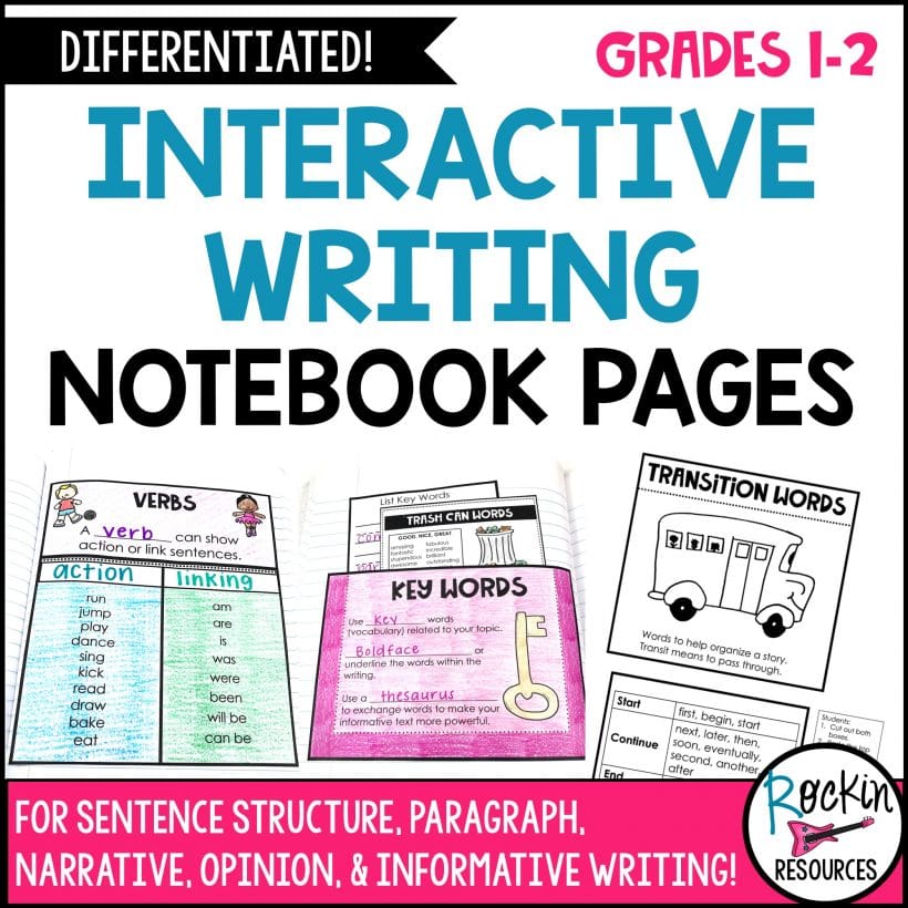Primary Interactive Writing Notebook Pages - Rockin Resources
