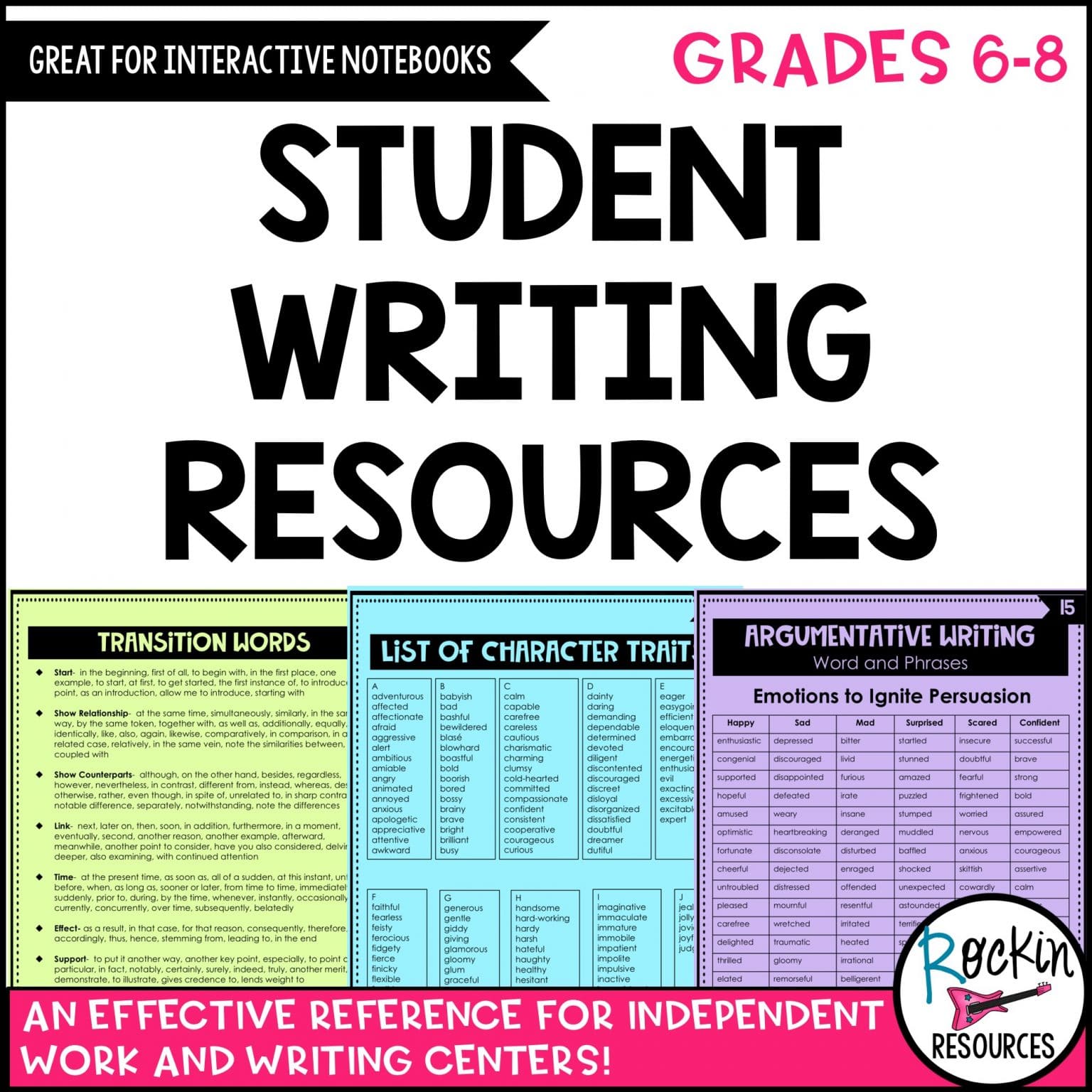 Student Writing Resources for Middle School - Rockin Resources