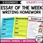 Essay of the Week Writing Homework - Rockin Resources