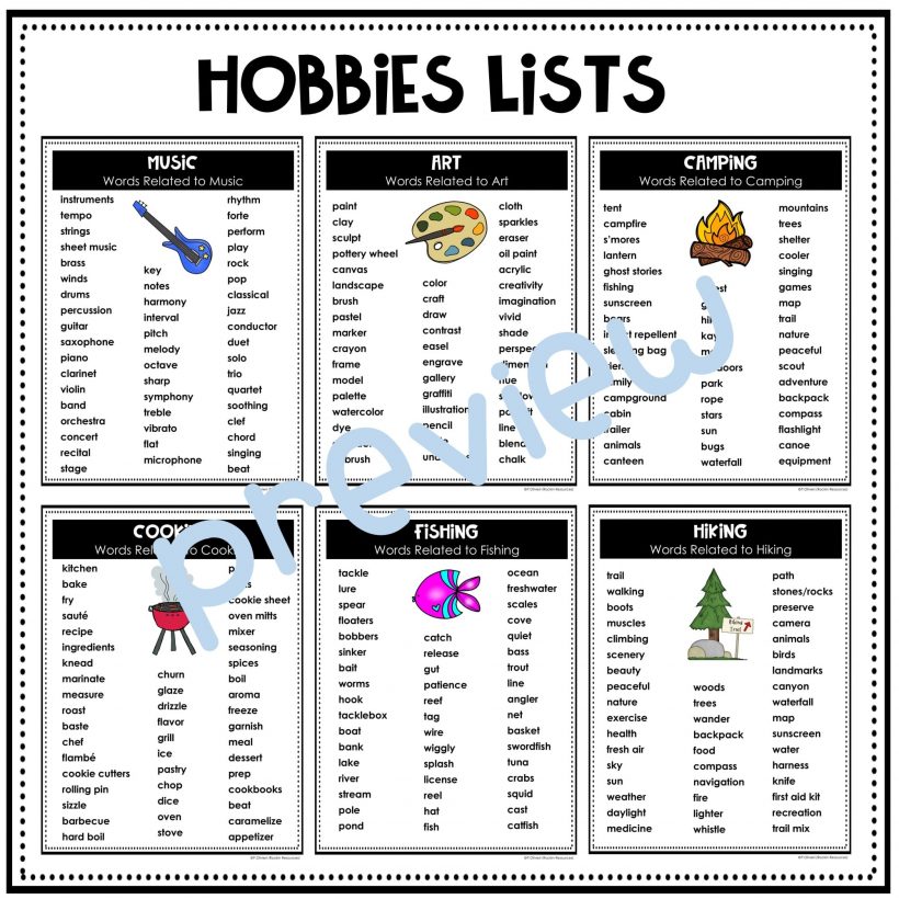 Word Lists for Writing - Rockin Resources