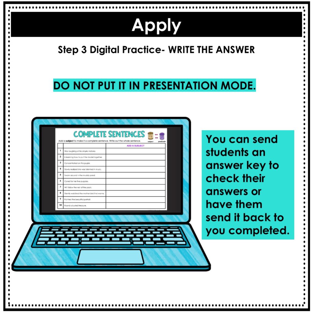 4th Grade Digital Step-by-Step Complete Sentences Practice - Rockin ...