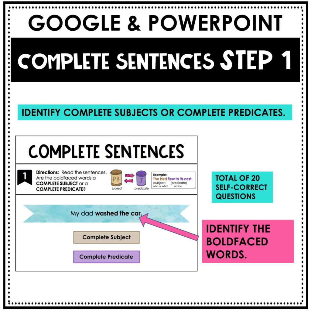 4th Grade Digital Step-by-Step Complete Sentences Practice - Rockin ...