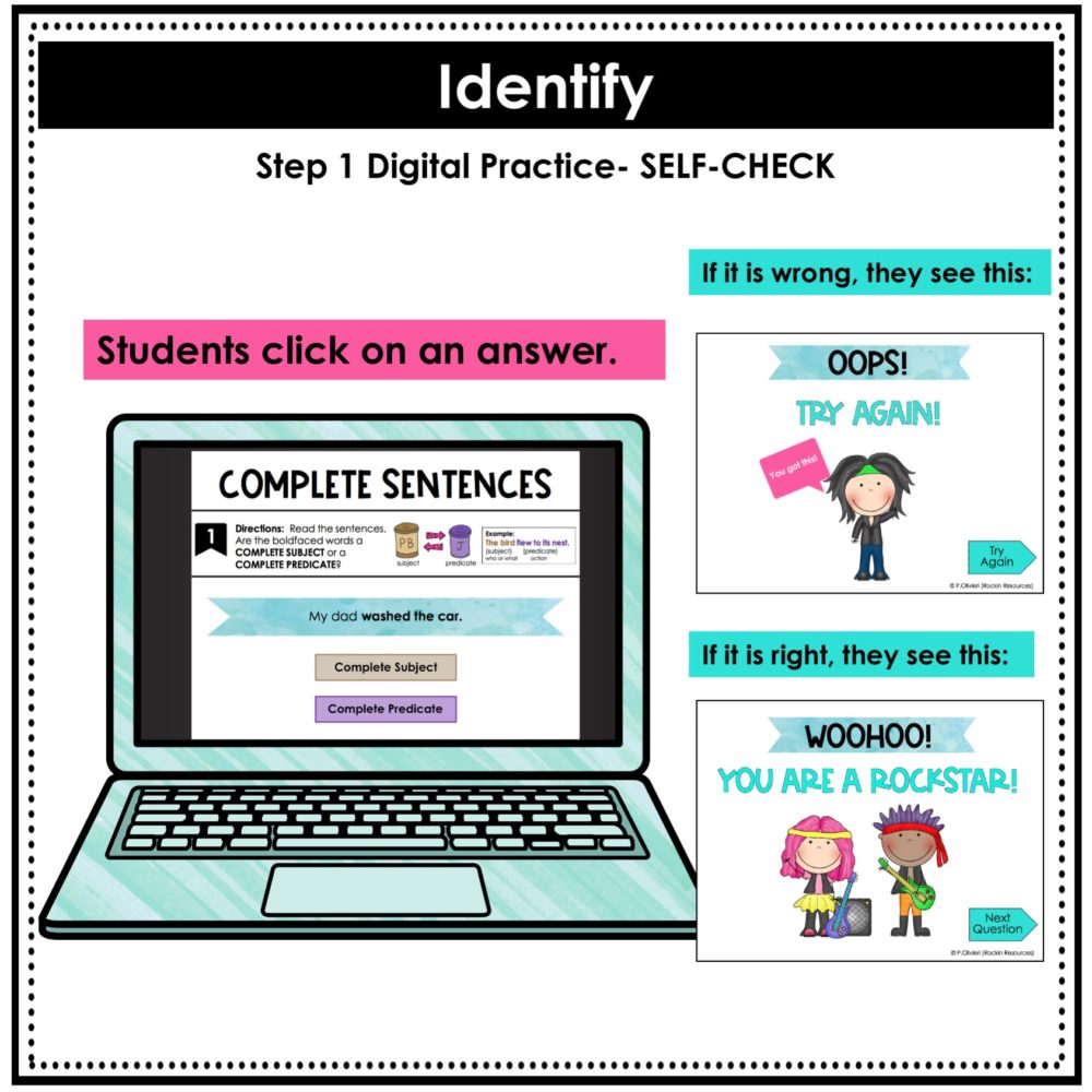 4th Grade Digital Step-by-Step Complete Sentences Practice - Rockin ...