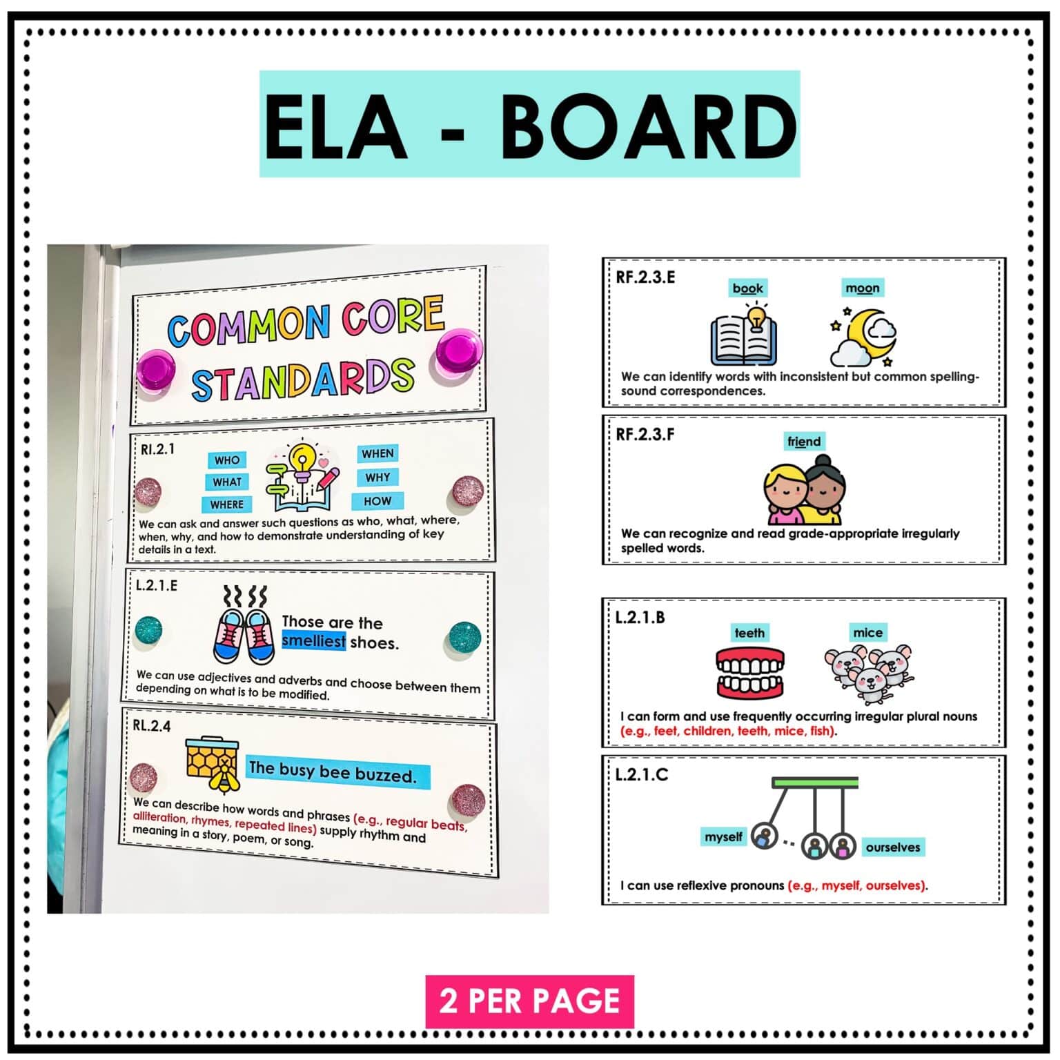 2nd Grade Common Core Standards "I can" and "We can" Statements - ELA ...