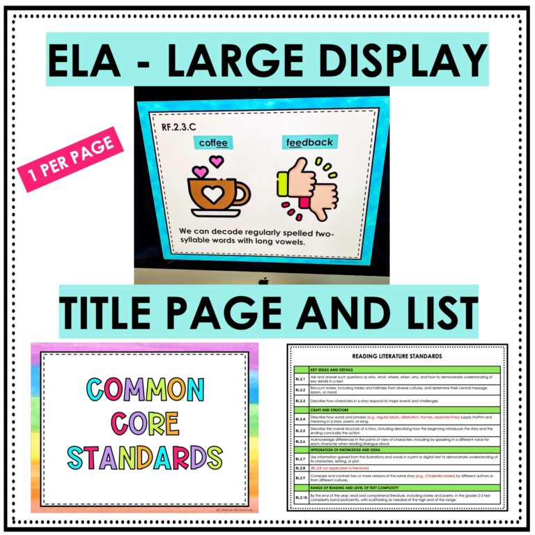 2nd Grade Common Core Standards "I can" and "We can" Statements - ELA ...