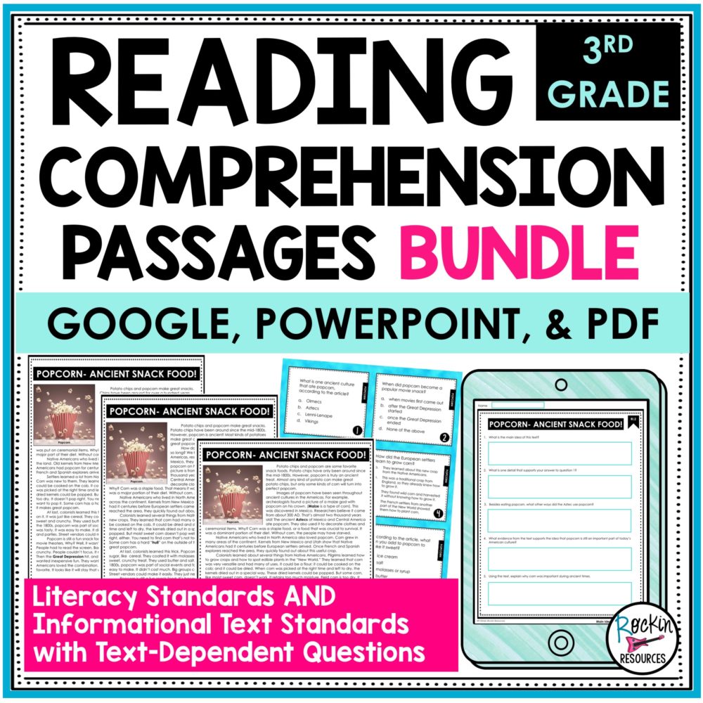 3rd Grade Reading Comprehension Passages Bundle - Rockin Resources