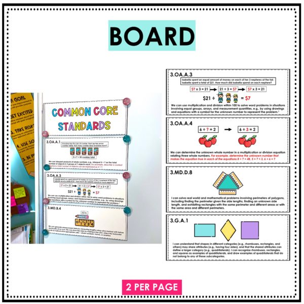 Common Core Standards "I can" and "We can" Statements 3rd Grade Math ...
