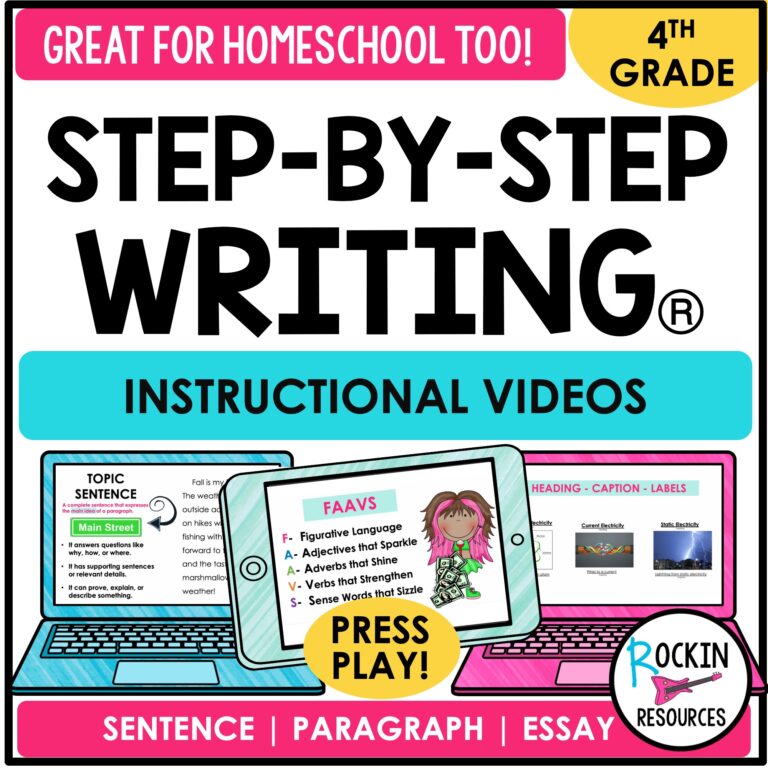 4TH GRADE STEP-BY-STEP WRITING® VIDEOS FOR PARAGRAPH AND ESSAY WRITING ...