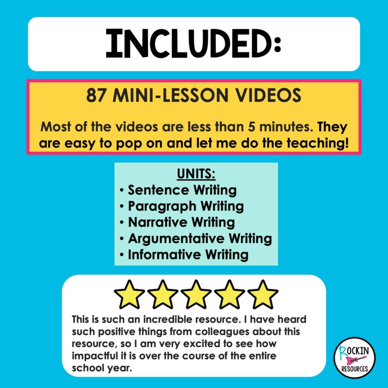 6TH GRADE STEP-BY-STEP WRITING® VIDEOS FOR PARAGRAPH AND ESSAY WRITING ...
