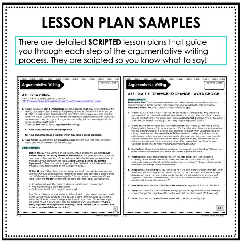 7th Grade Printable Argumentative Writing Unit - Rockin Resources