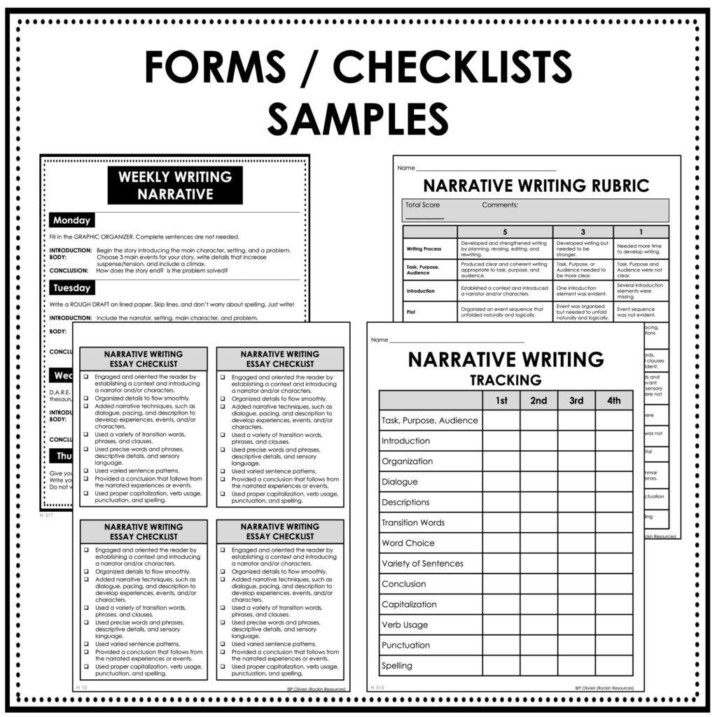 7th Grade Printable Narrative Writing Unit - Rockin Resources