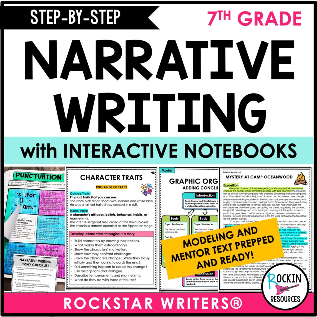 7th Grade Printable Narrative Writing Unit - Rockin Resources
