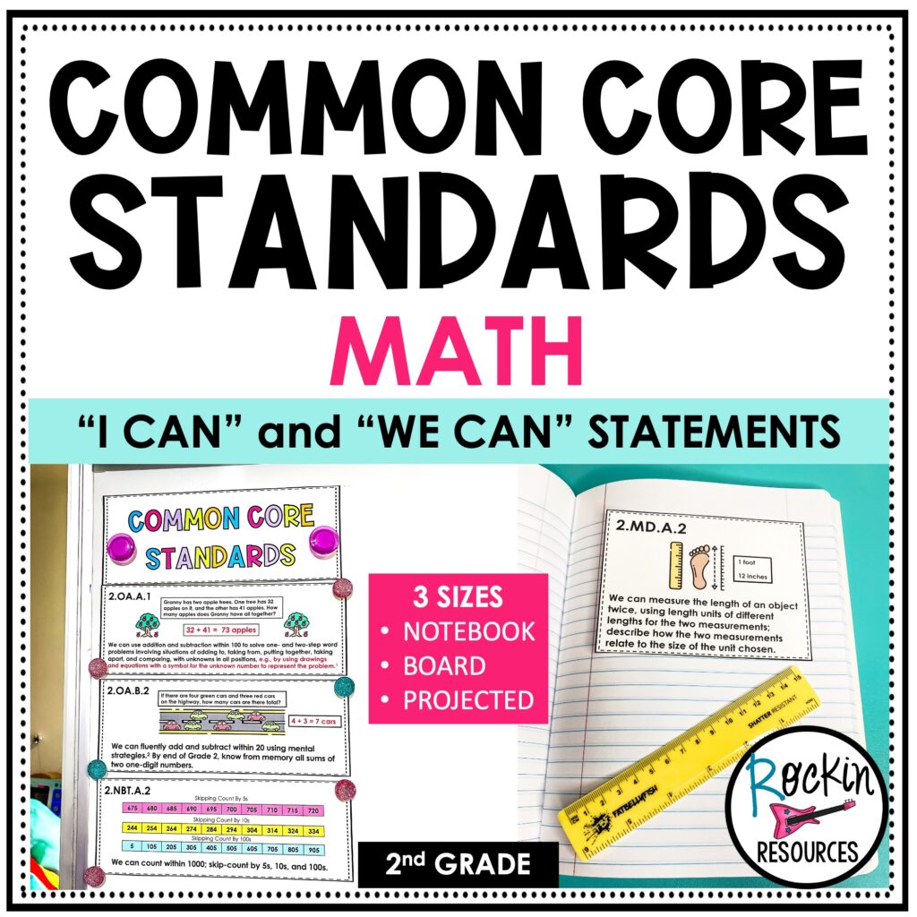 2nd Grade Common Core Standards "I can" and "We can" Statements - Math ...