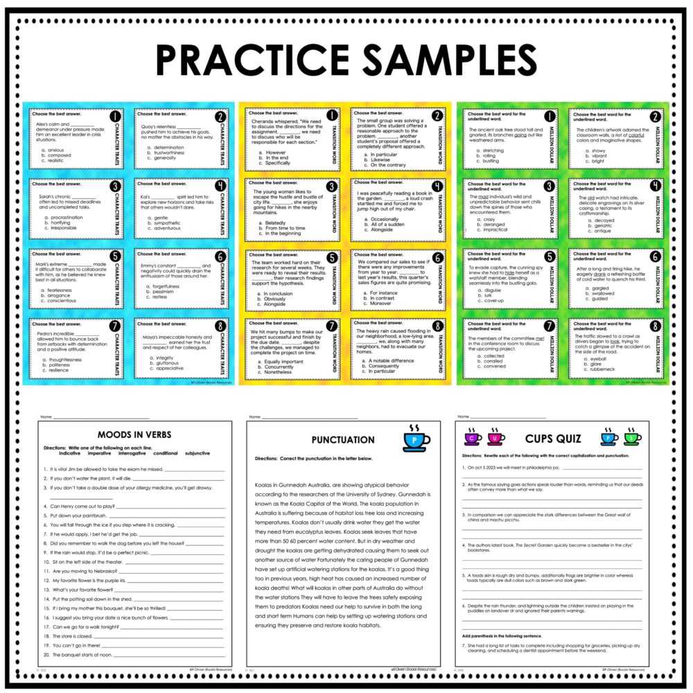 8th Grade Narrative Writing - Printable Version - Middle School - Model ...
