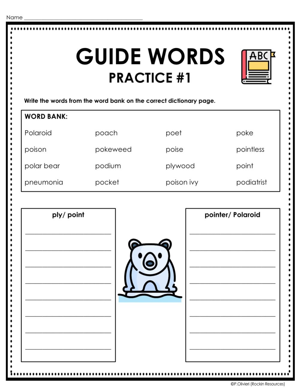 ABC Order, Alphabetical Order Worksheets, Task Cards, Dictionary, Guide ...