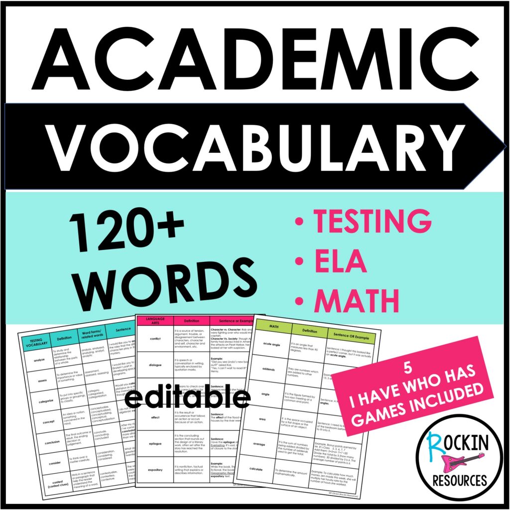 ACADEMIC VOCABULARY WORDS - Rockin Resources