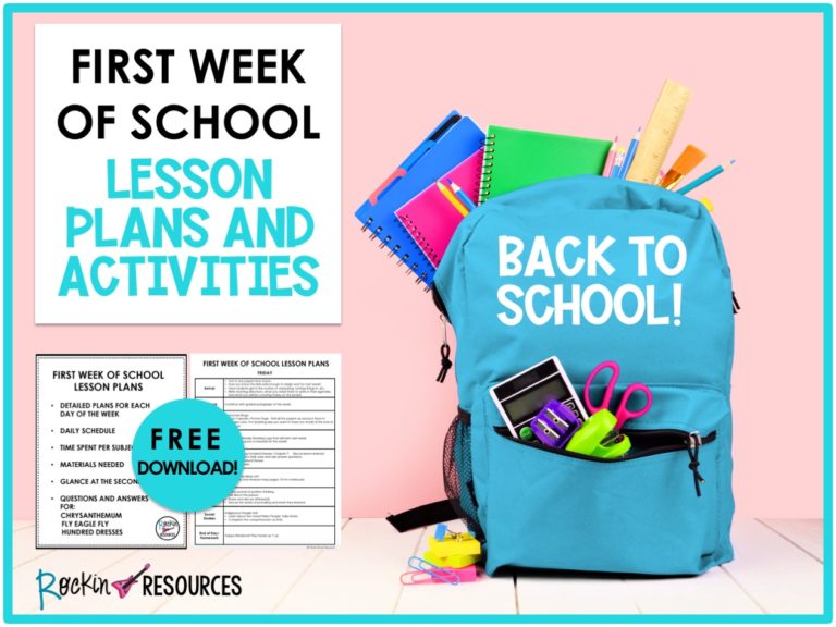 Back to School - First Week of School Lesson Plans and Activities ...