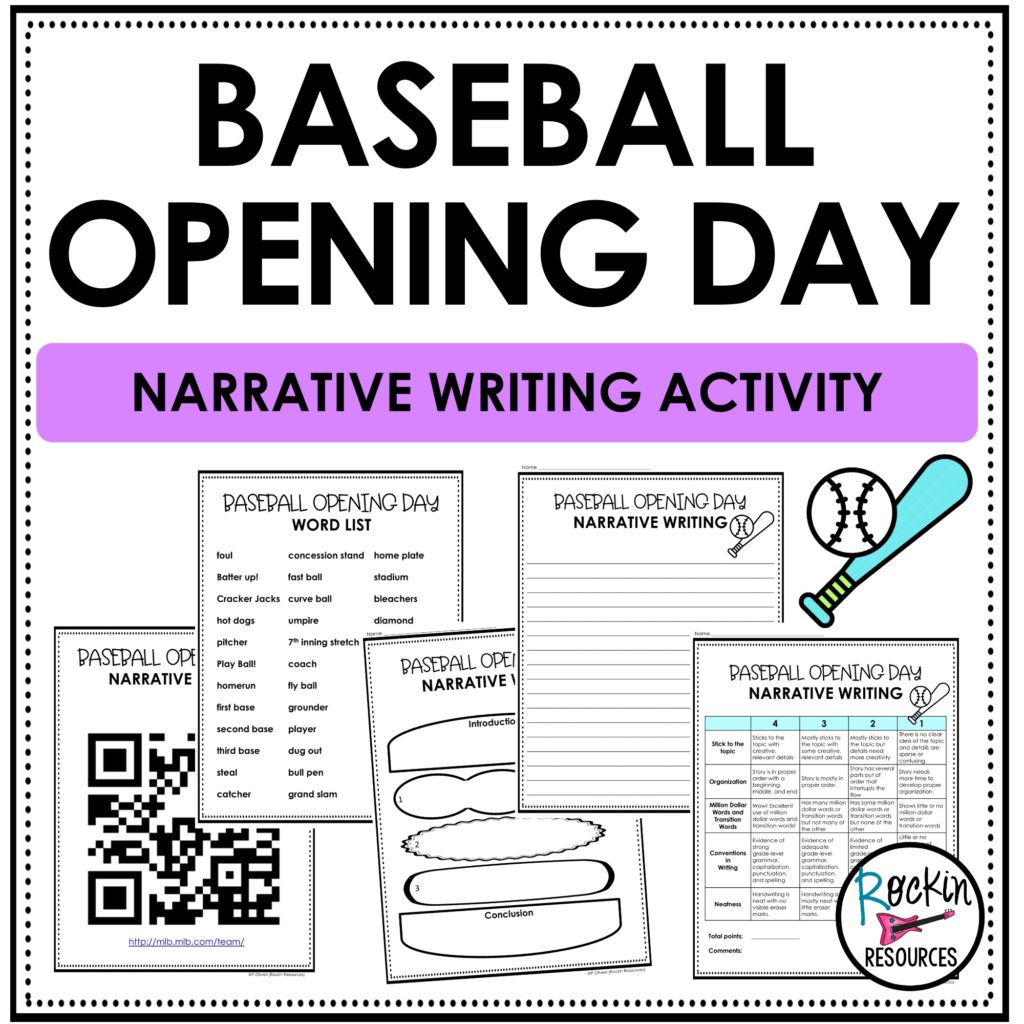 Baseball Opening Day Narrative Writing - Rockin Resources