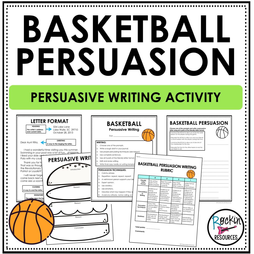 BASKETBALL Persuasive Writing - Rockin Resources