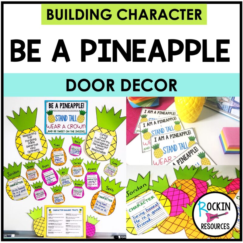 Pineapple Door Decor for Character Education - Rockin Resources