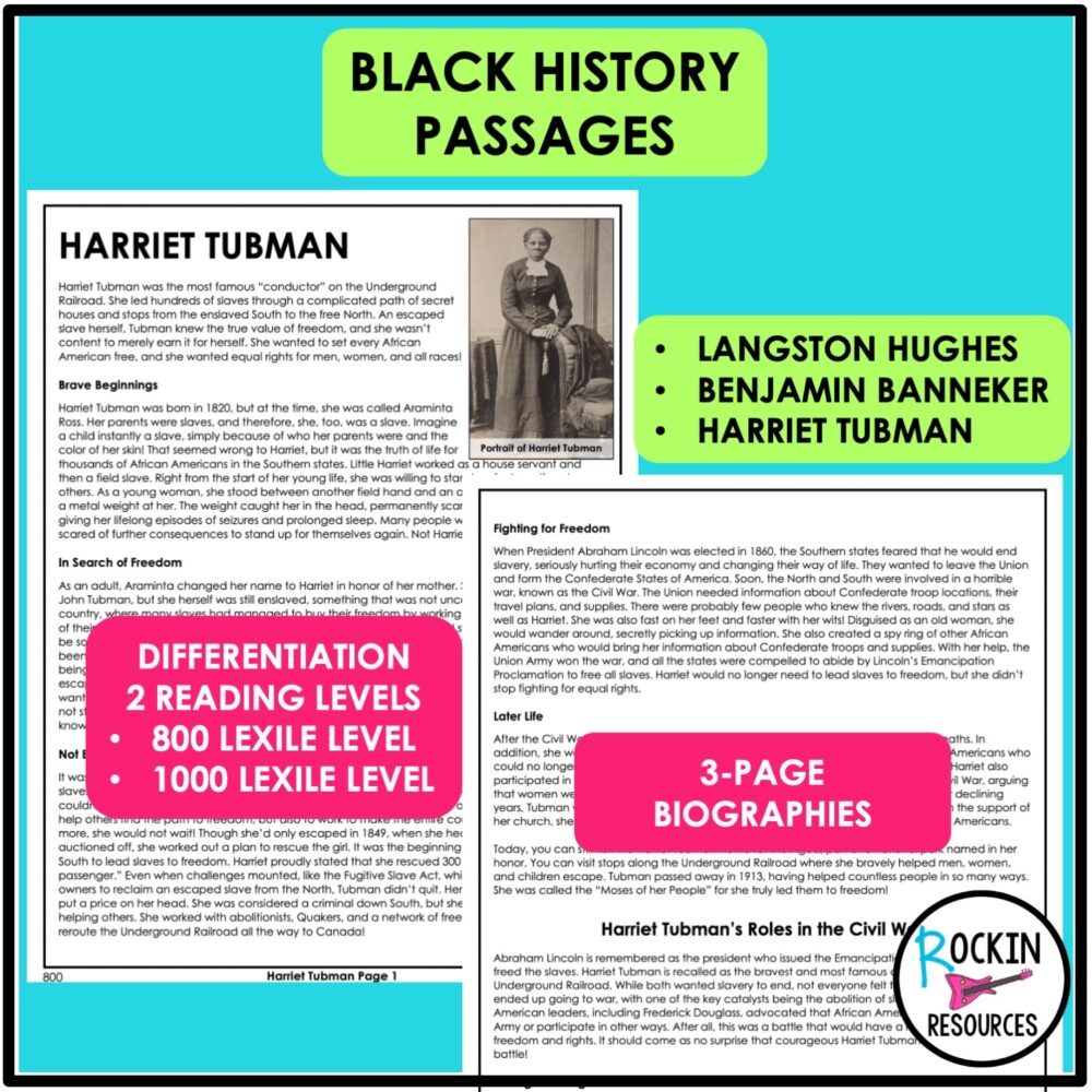 Black History Biographies and Questions - Rockin Resources