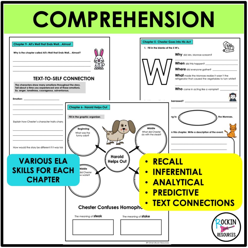 Bunnicula Novel Study Unit – Literacy & Mystery Activities - Halloween ...