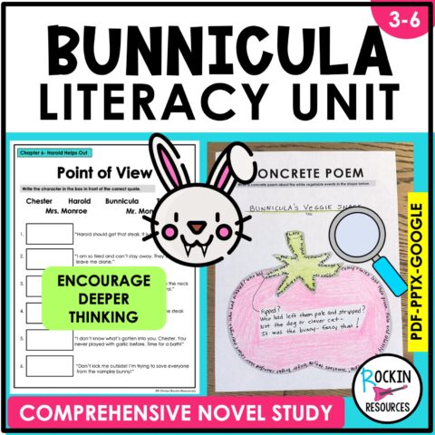 Bunnicula Novel Study Unit – Literacy & Mystery Activities - Halloween ...