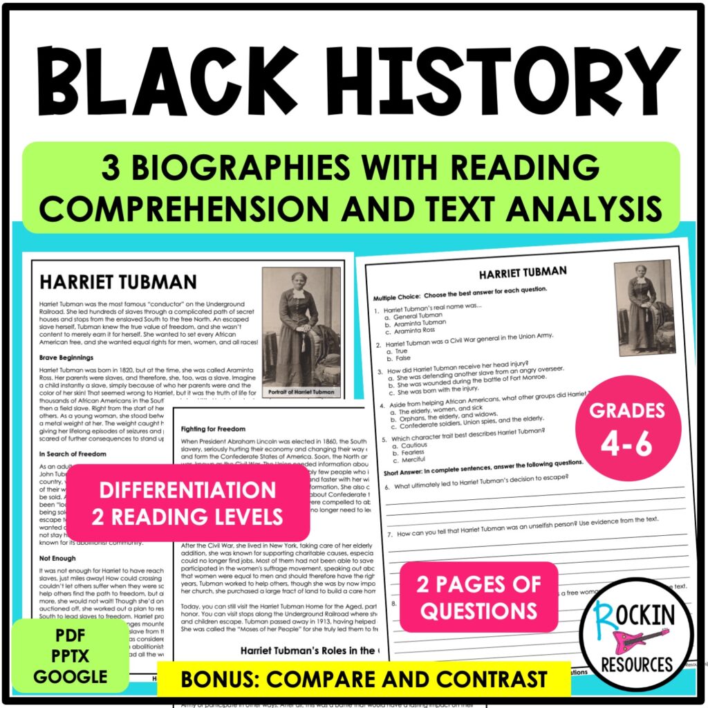 Black History Biographies and Questions - Rockin Resources