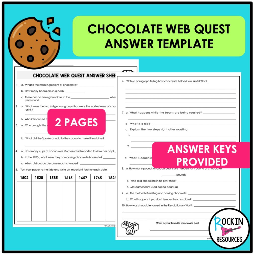Chocolate Web Quest - Rockin Resources