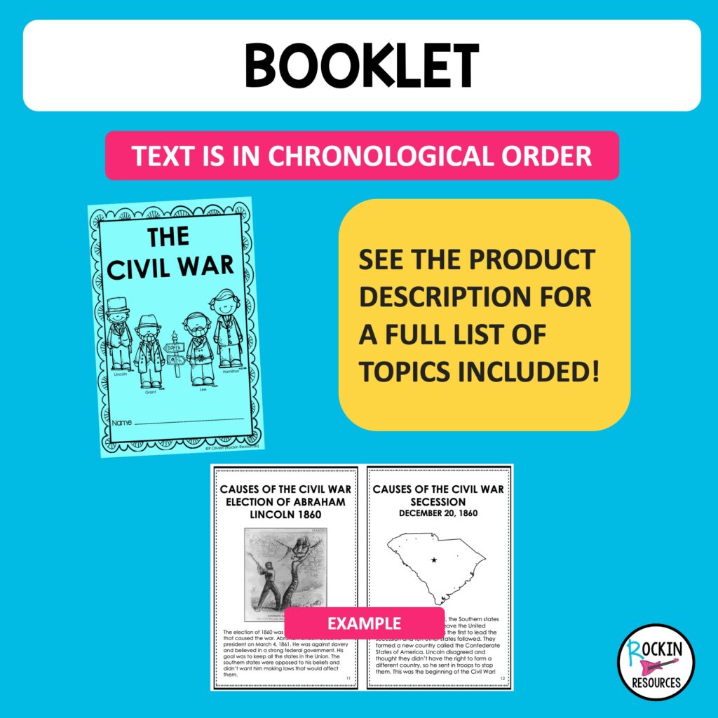 Civil War Informational Text Booklet - Rockin Resources