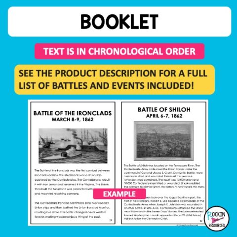 Civil War Informational Text Booklet - Rockin Resources