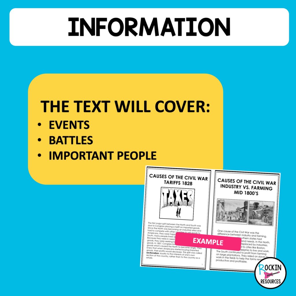 Civil War Informational Text Booklet - Rockin Resources