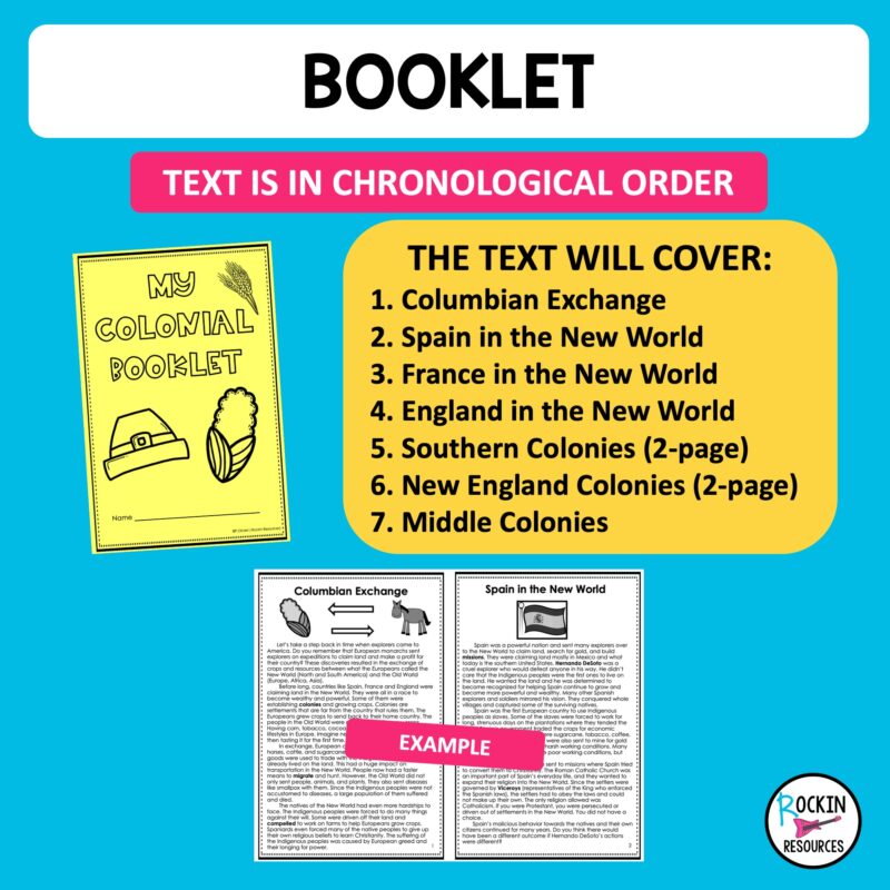 Colonization Informational Text Booklet - Rockin Resources