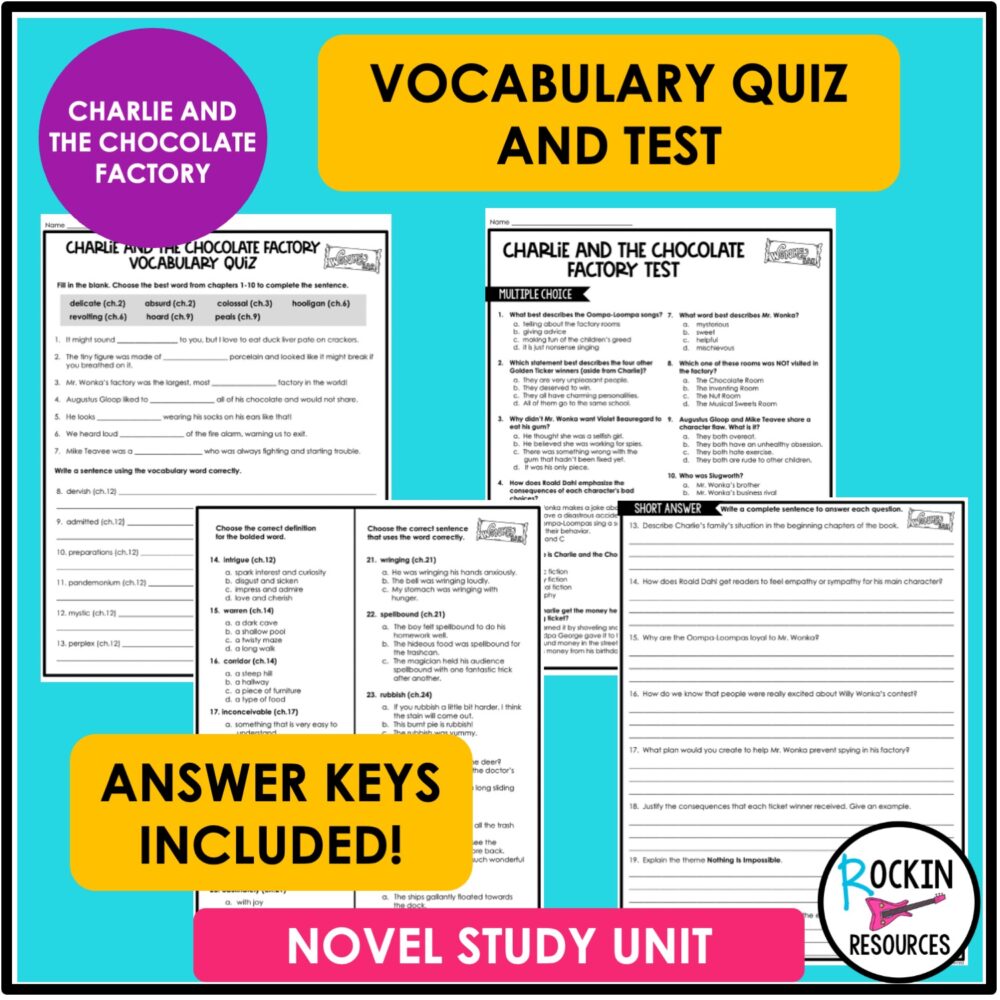 Charlie and the Chocolate Factory Unit - Rockin Resources