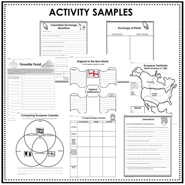Colonial America | 13 Colonies | Colony Unit | Colonization | Print ...