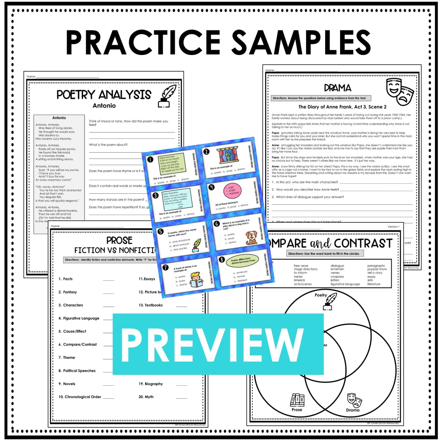 POETRY DRAMA PROSE | COMPARE AND CONTRAST | GOOGLE VERSION INCLUDED ...