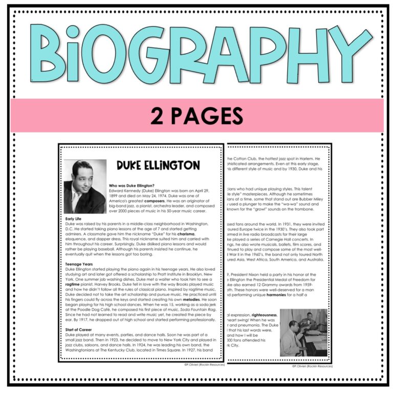 Duke Ellington Biography and Questions, Black History Month - Rockin ...