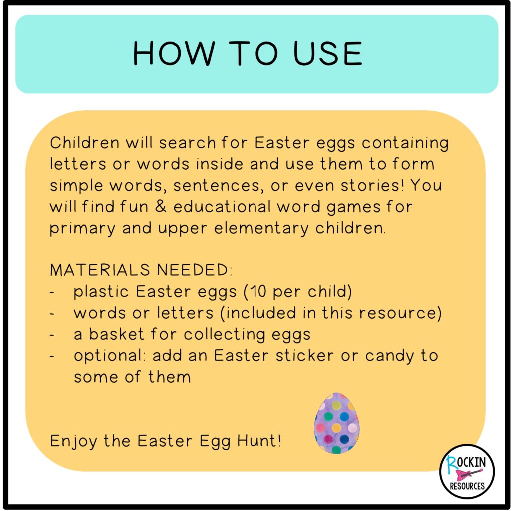Easter Egg Literacy Hunt | Easter Center Activity | Sentence Building ...