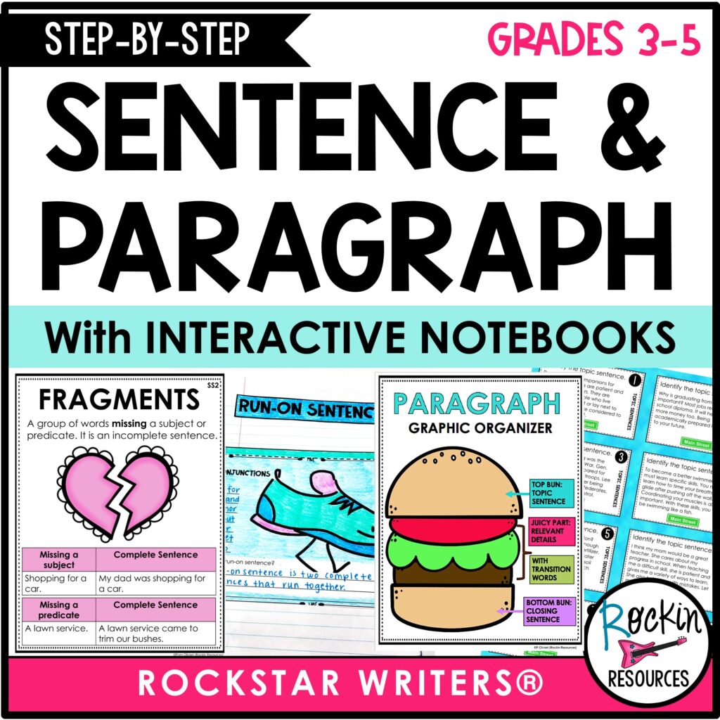 Step-by-Step Paragraph Writing and Sentence Structure Unit - Rockin ...