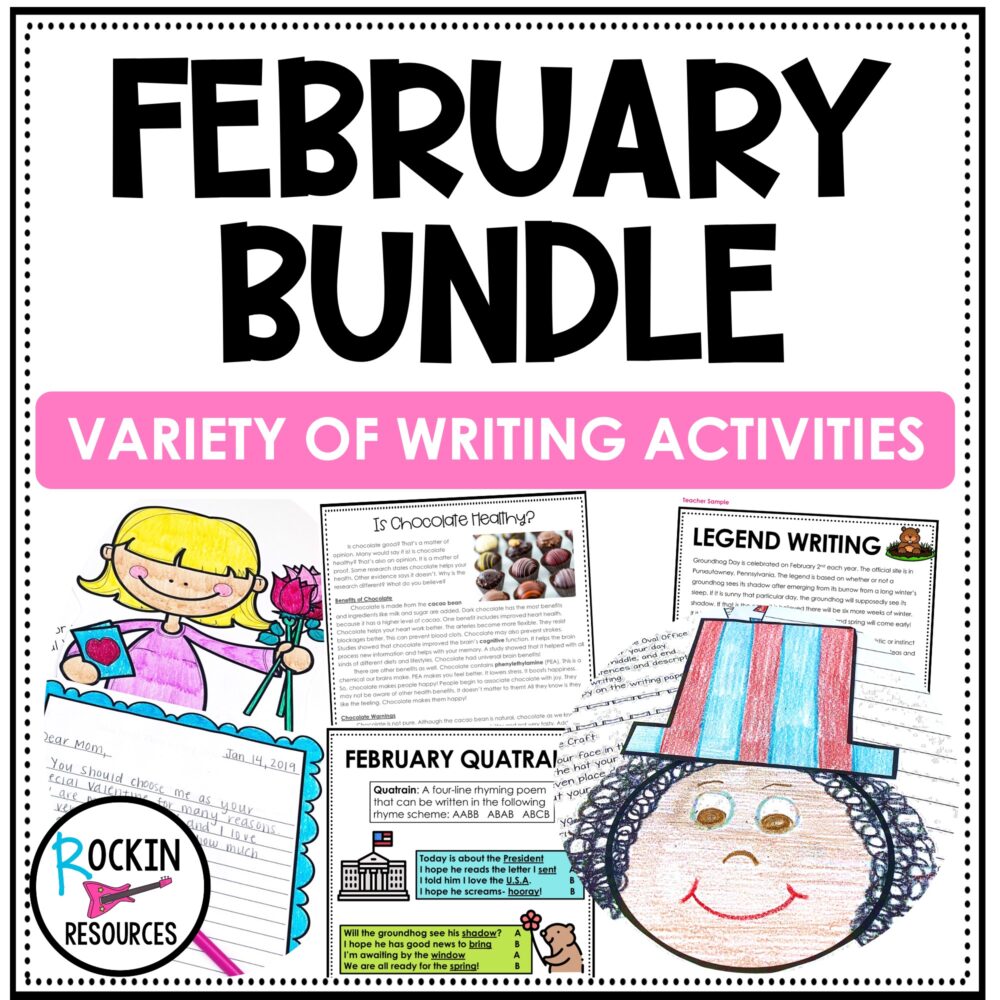 February Writing Bundle | Language Arts | Centers | Valentine's Day ...