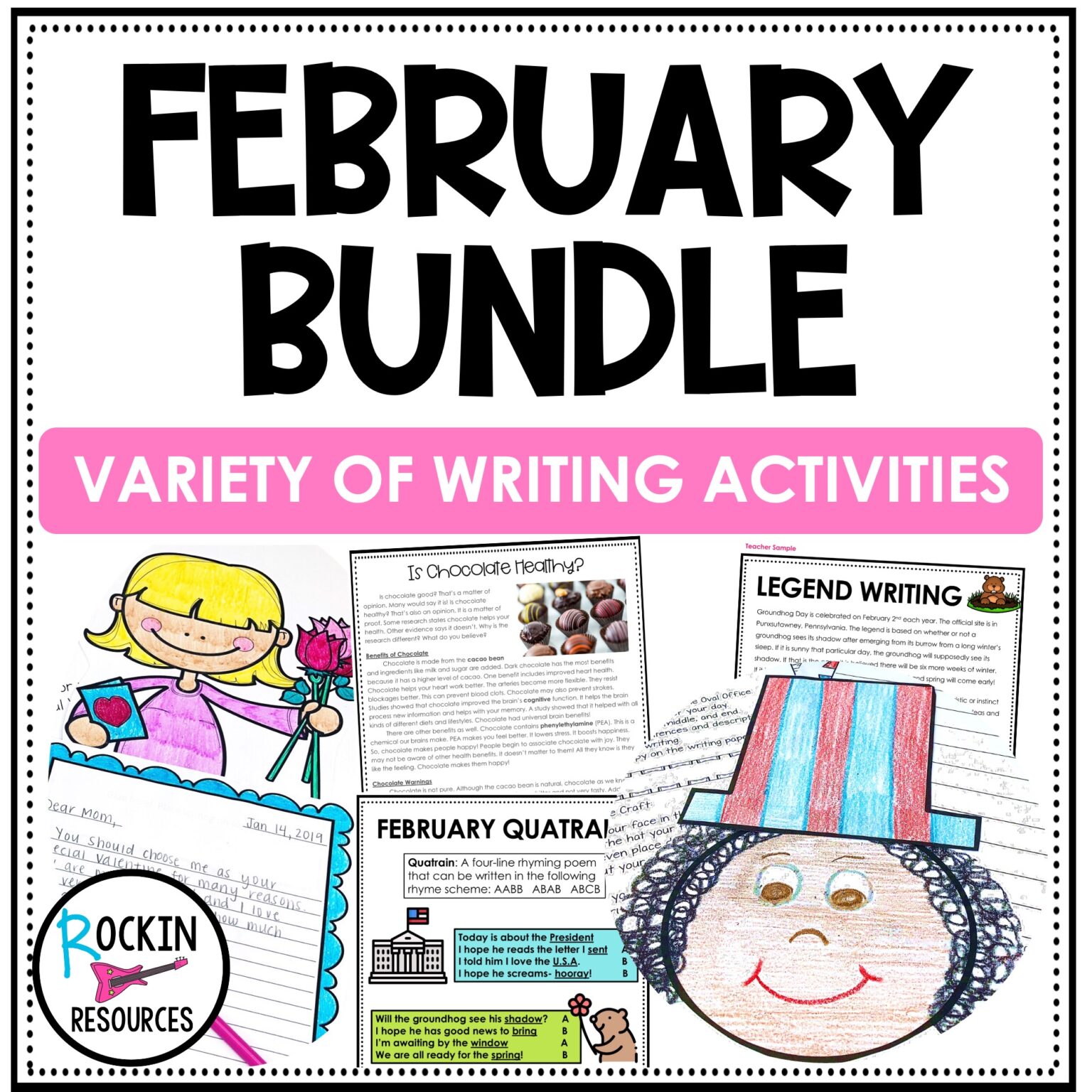 February Writing Bundle | Language Arts | Centers | Valentine's Day ...