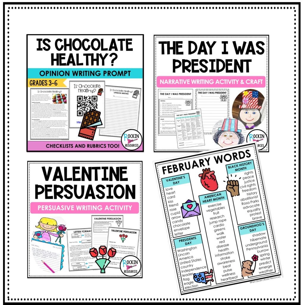 February Writing Bundle | Language Arts | Centers | Valentine's Day ...