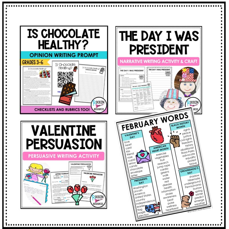 February Writing Bundle | Language Arts | Centers | Valentine's Day ...
