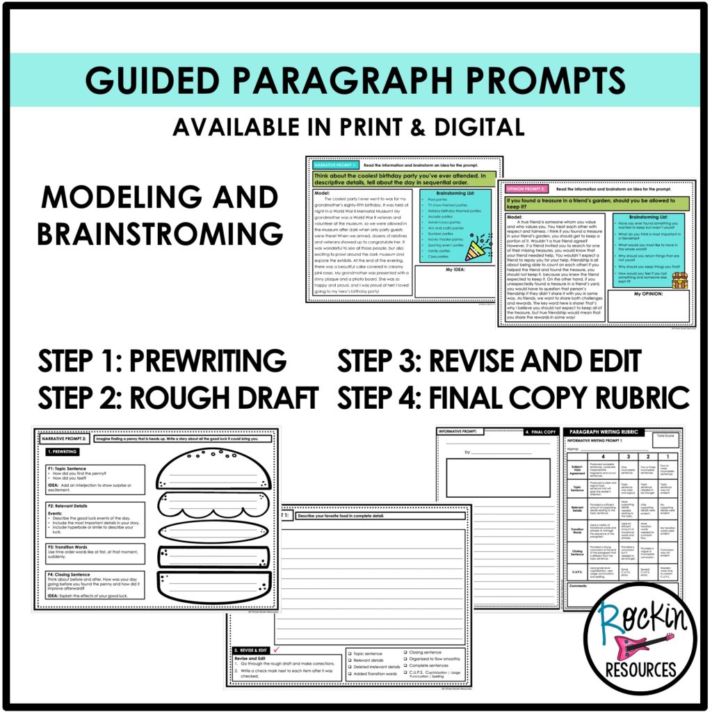 The Perfect Paragraph Bundle | Lessons | Guided Prompts | Videos ...