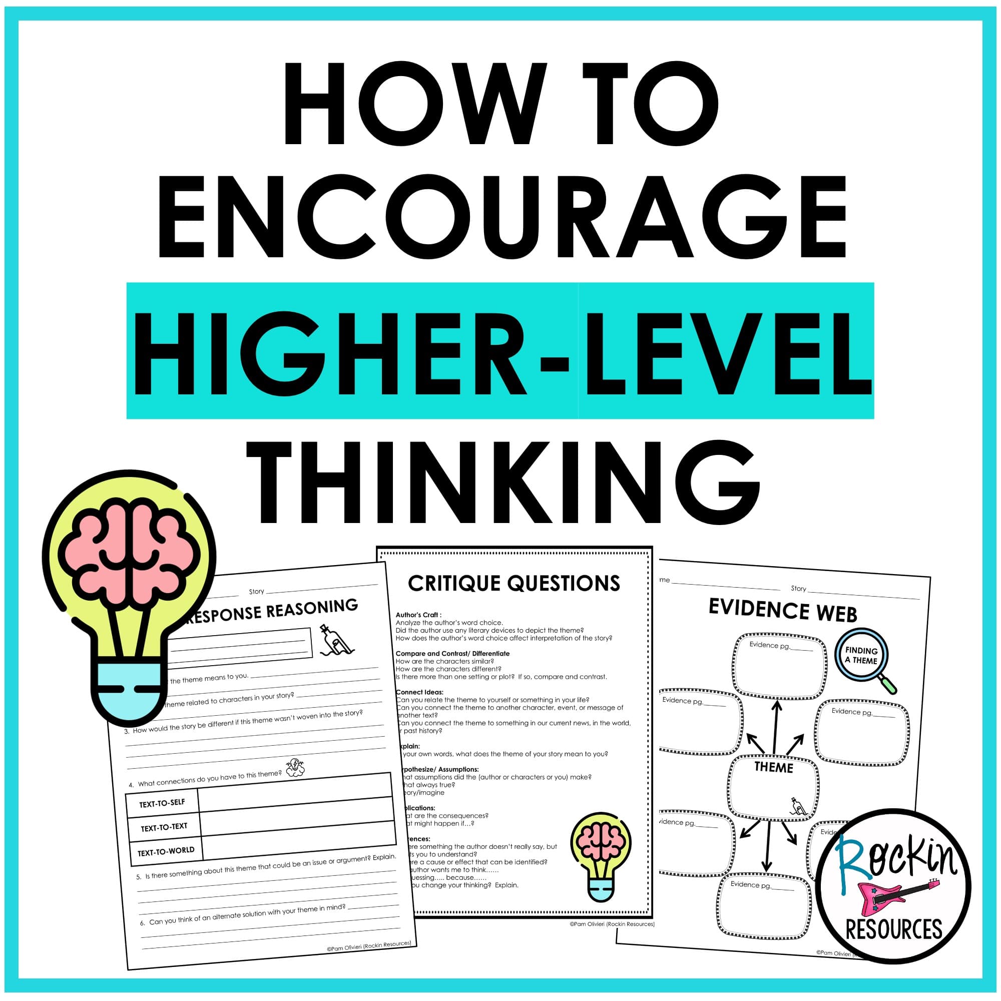 Higher-Level Thinking Lesson Plans and Printables for Any Book - Rockin ...
